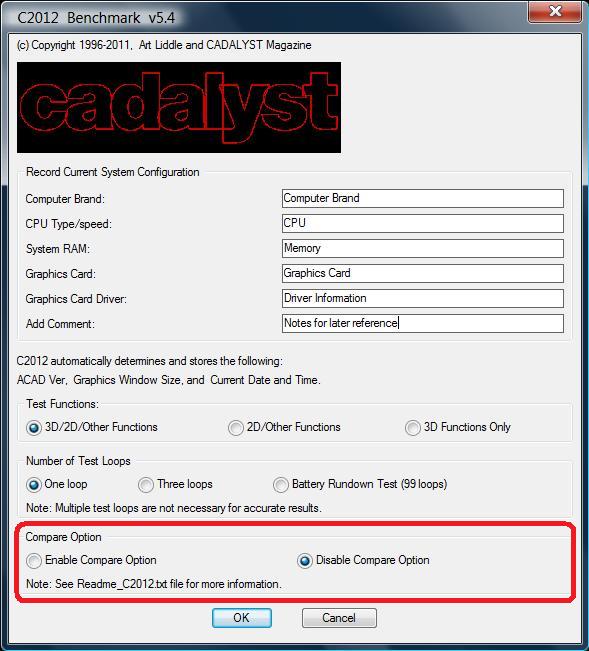 Cadalyst Systems Benchmark, Part 3: The Compare Option